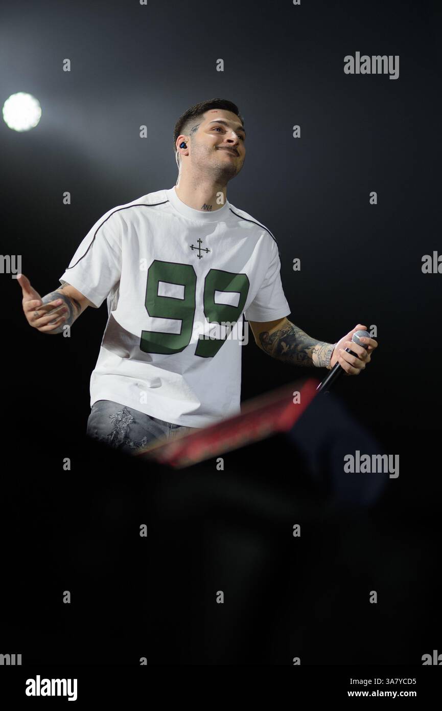 Singer RVFV performs during a concert by YSY A performs during his ...