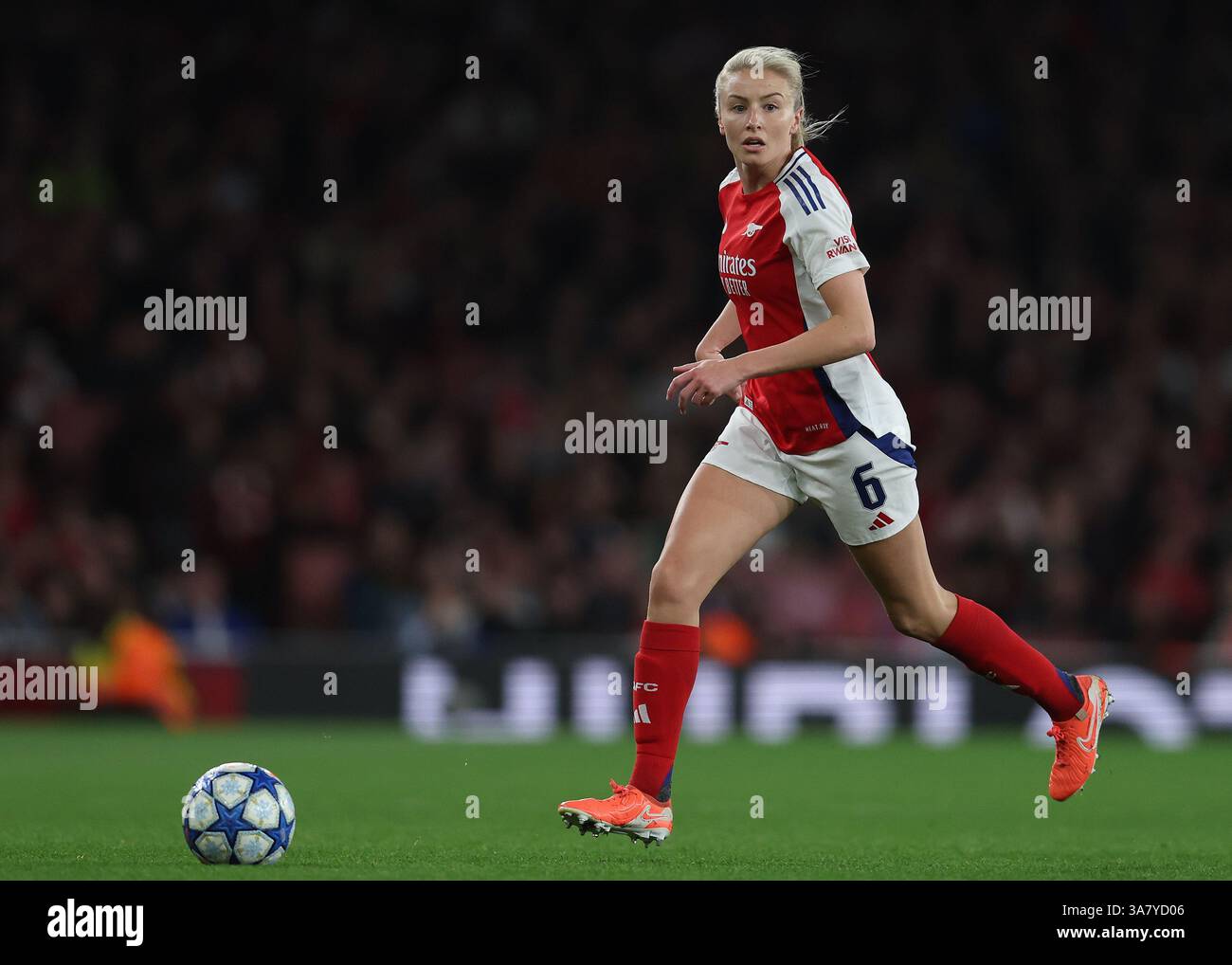 London, UK. 26th Mar, 2025. Leah Williamson of Arsenal during the UEFA ...