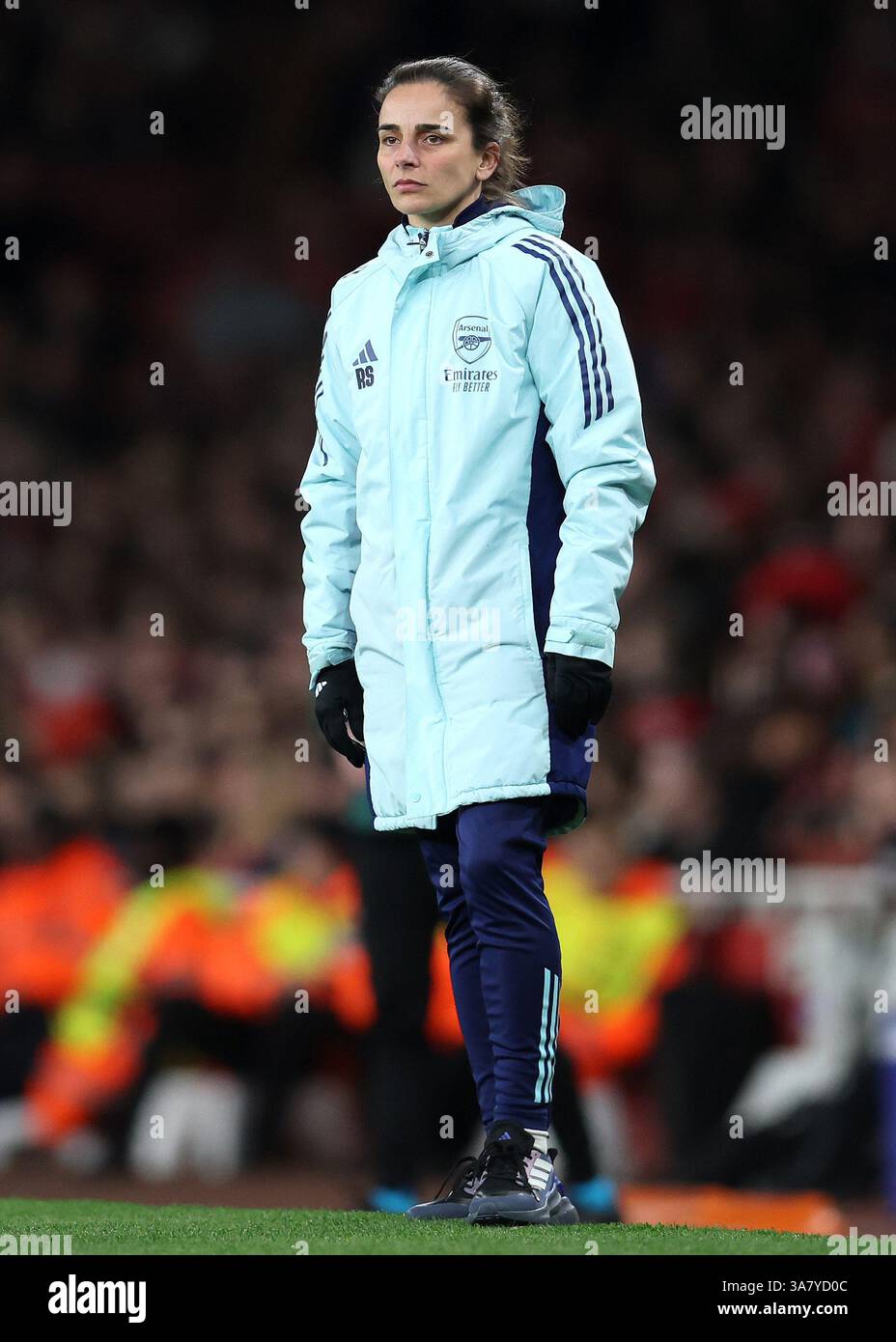 London, UK. 26th Mar, 2025. Renne Slegers, head coach of Arsenal during ...
