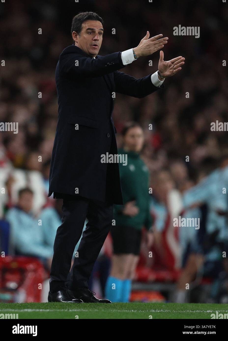 London, UK. 26th Mar, 2025. Alberto Toril, Head coach of Real Madrid ...