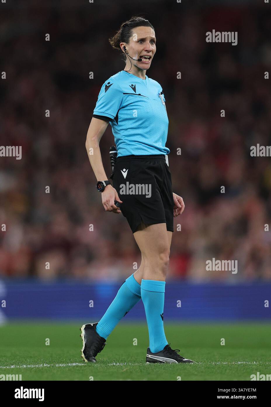 London, UK. 26th Mar, 2025. Referee Silvia Gasperotti during the UEFA ...