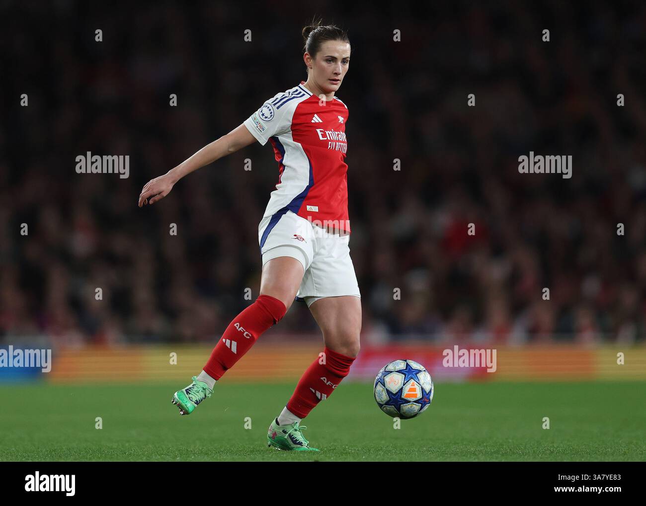 London, UK. 26th Mar, 2025. Emily Fox of Arsenal during the UEFA Womens ...