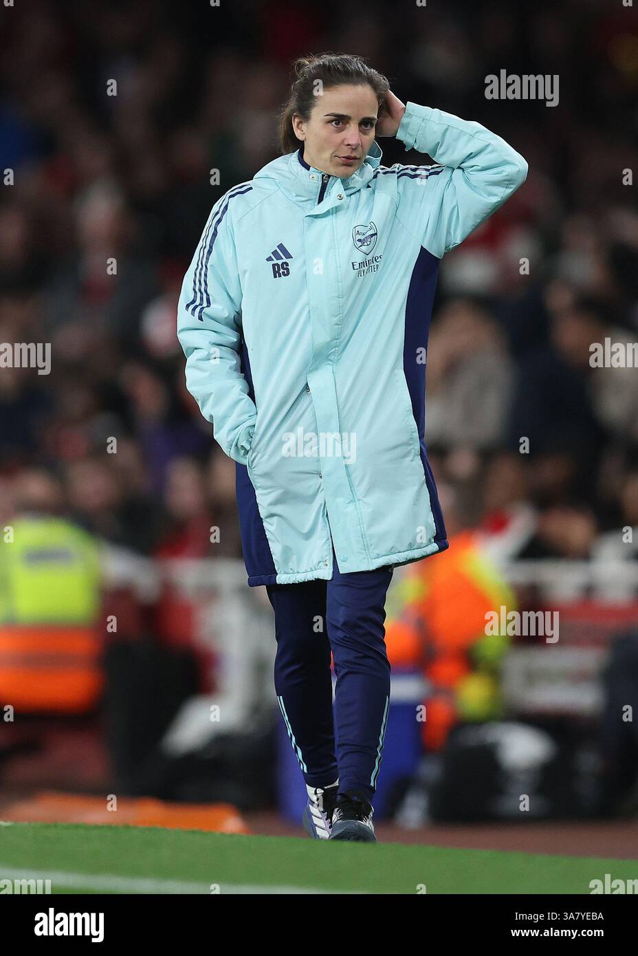 London, UK. 26th Mar, 2025. Renne Slegers, head coach of Arsenal during ...