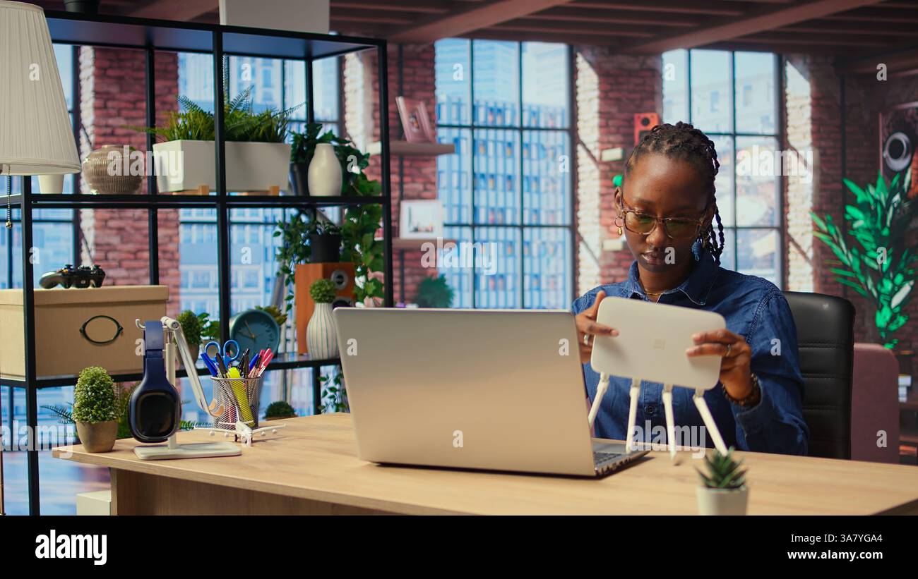 African american woman rebooting hi-res stock photography and images ...