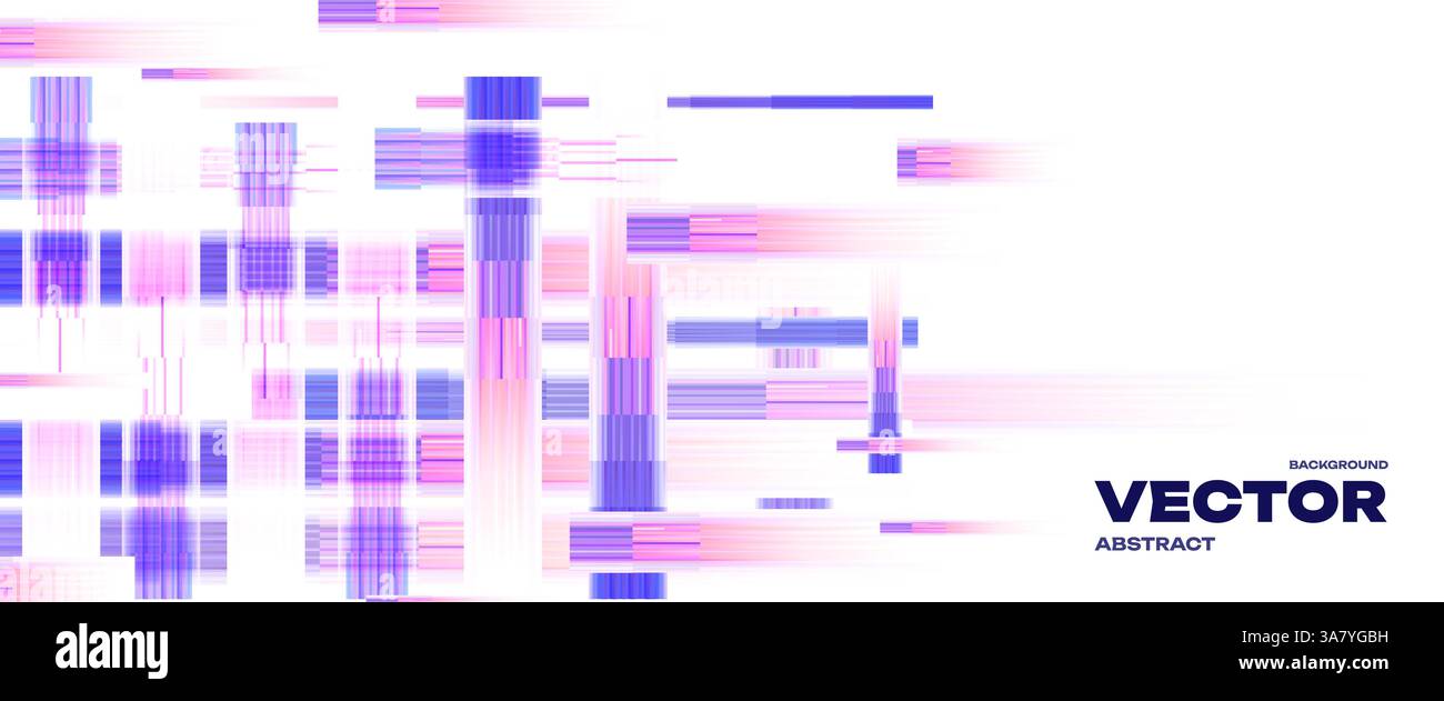Digital Glitch Grid with Horizontal Motion Blur Stock Vector Image ...