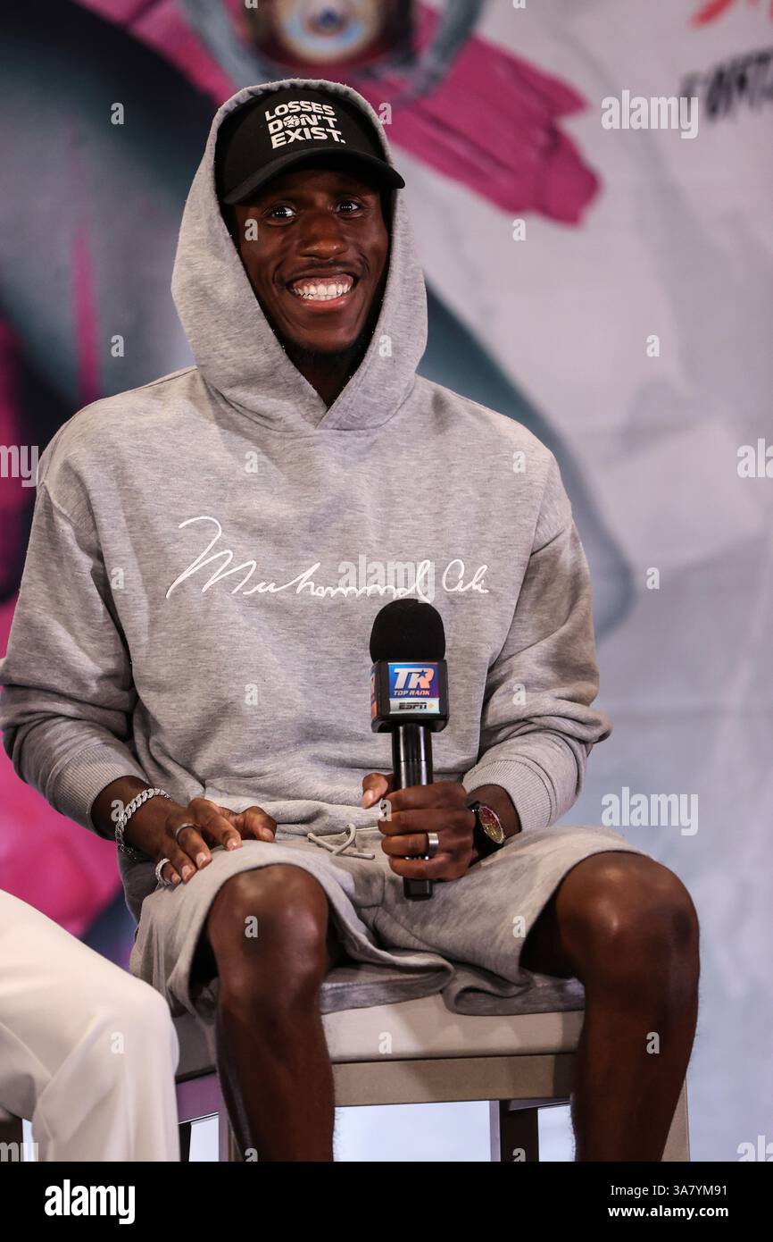 March 27, 2025: Bruce Carrington answers questions during the Top Rank ...