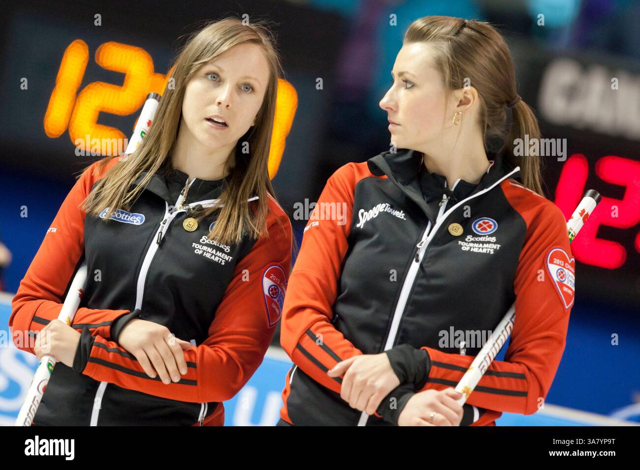 Feb. 18, 2013 - Kingston, ONT, CAN - Ontario skip, Rachel Homan(L ...