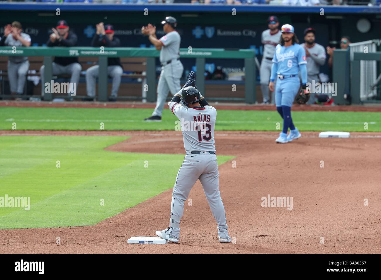 March 27, 2025: Cleveland Guardians second baseman Gabriel Arias (13 ...