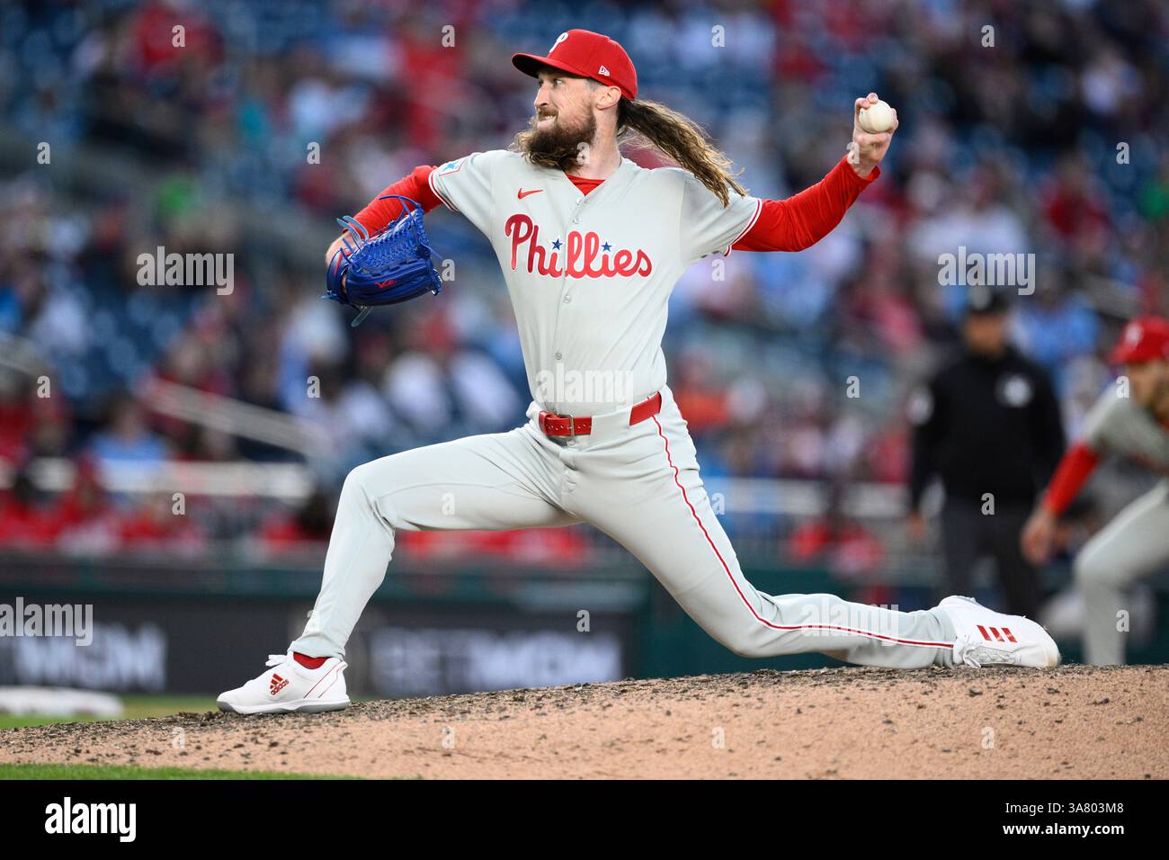 Philadelphia Phillies relief pitcher Matt Strahm throws in the tenth ...