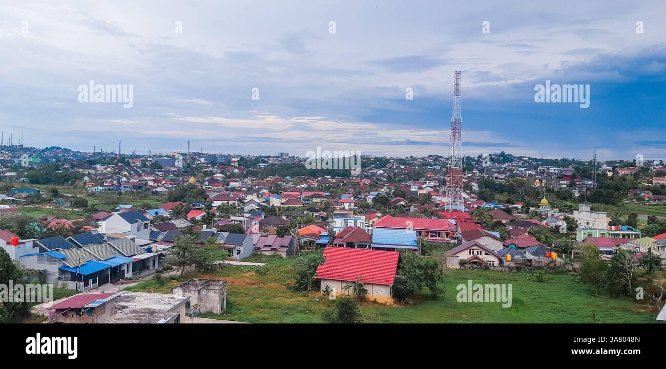 Balikpapan "Kampoeng Timoer" public housing from Indrakila plateau ...