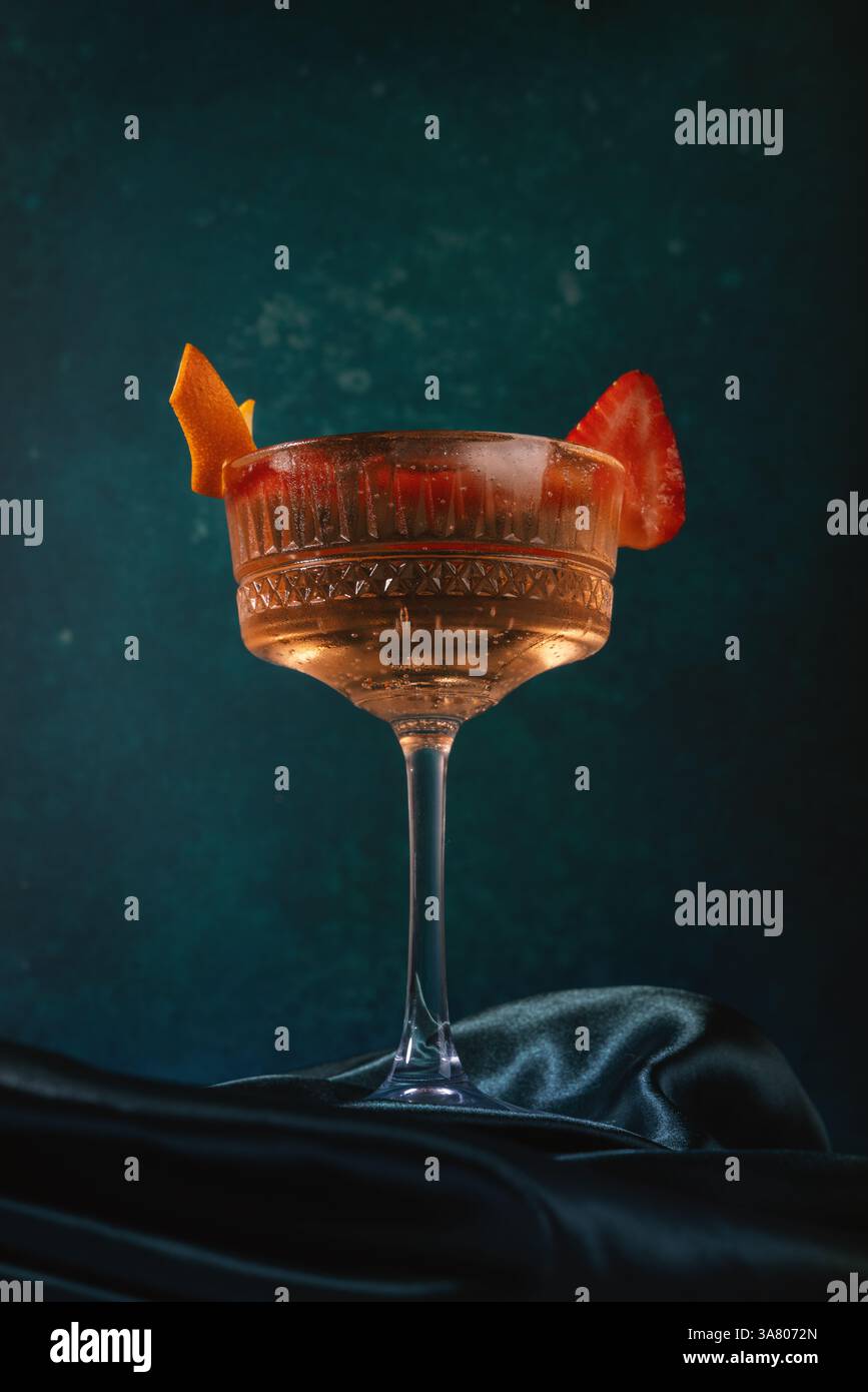 elegant image of cocktail with fruit Stock Photo - Alamy
