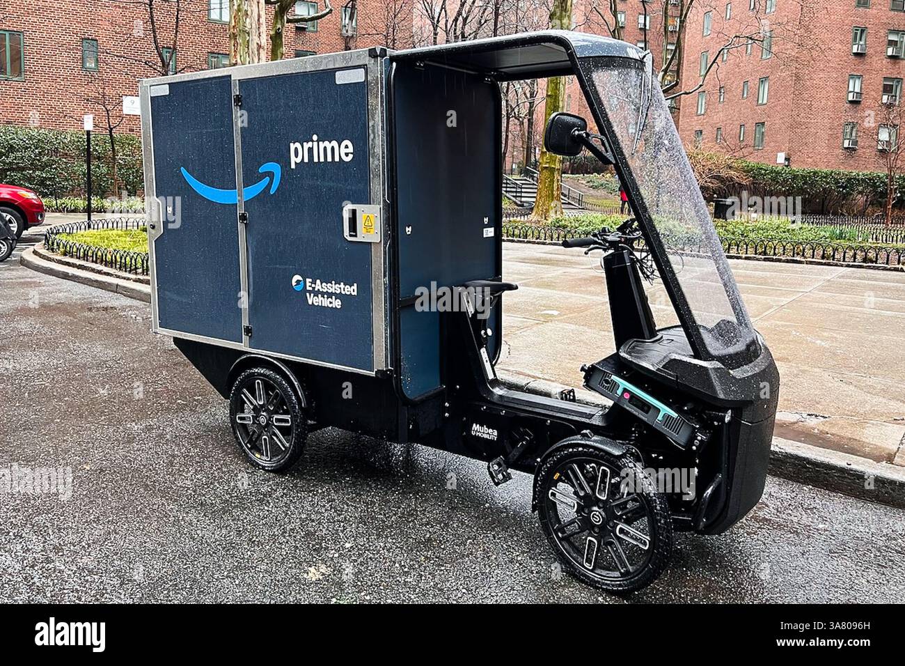 An Amazon E-Assisted Vehicle is parked in Stuyvesant Town in New York ...