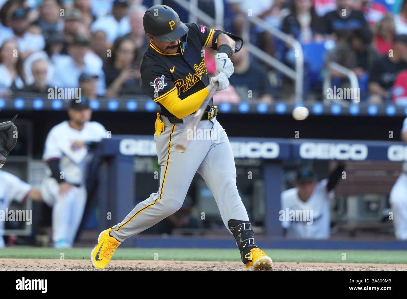 Pittsburgh Pirates' Nick Gonzales hits a two-run home run during the ...