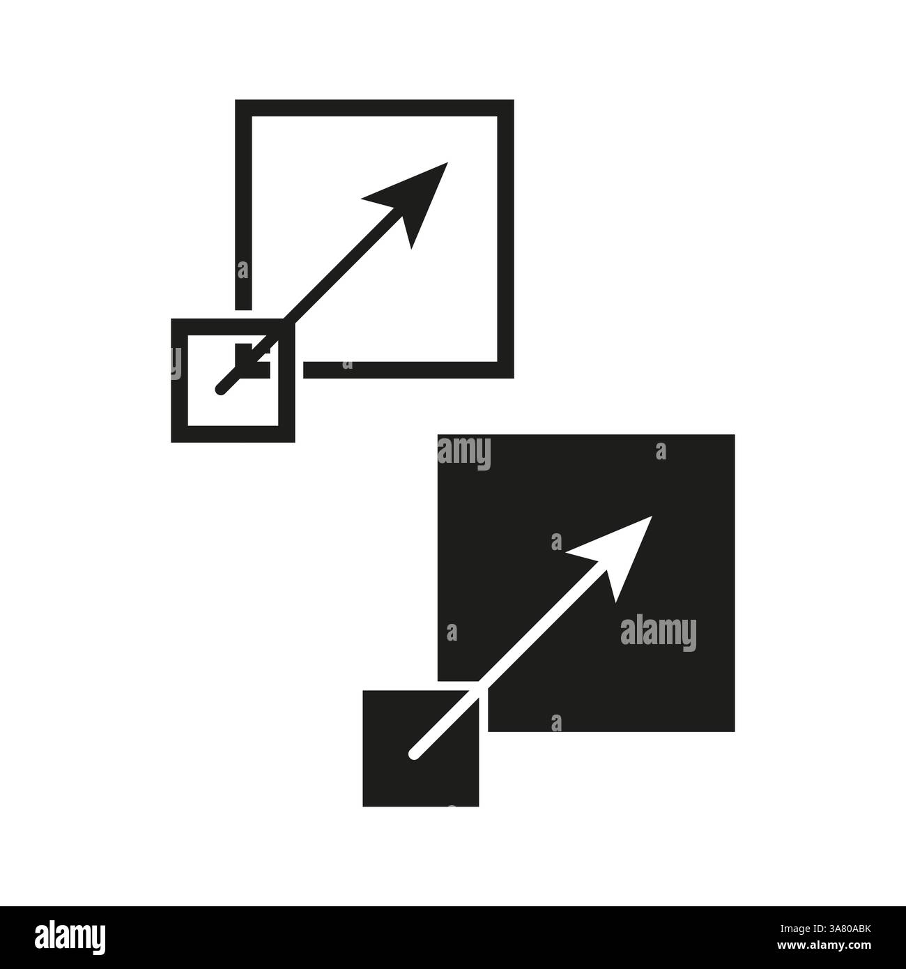 Resize box icon. Expand area symbol. Growth vector shape. Zoom arrow concept Stock Vector Image ...