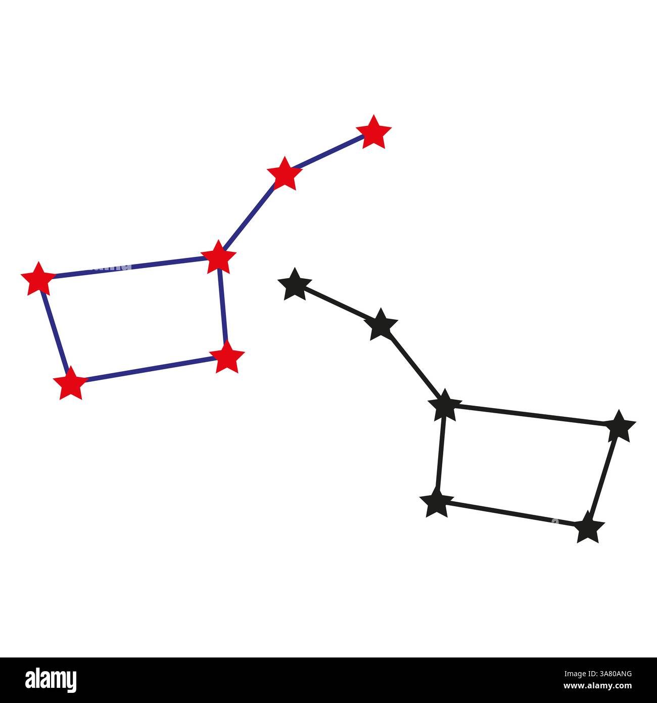 Constellation star map. Astronomy abstract diagram. Celestial night ...