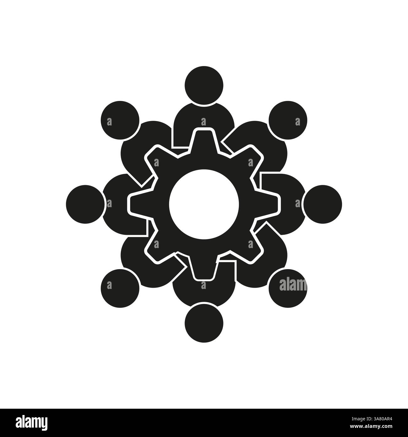 Gear teamwork icon. Collaborative concept symbol. Engineering and ...
