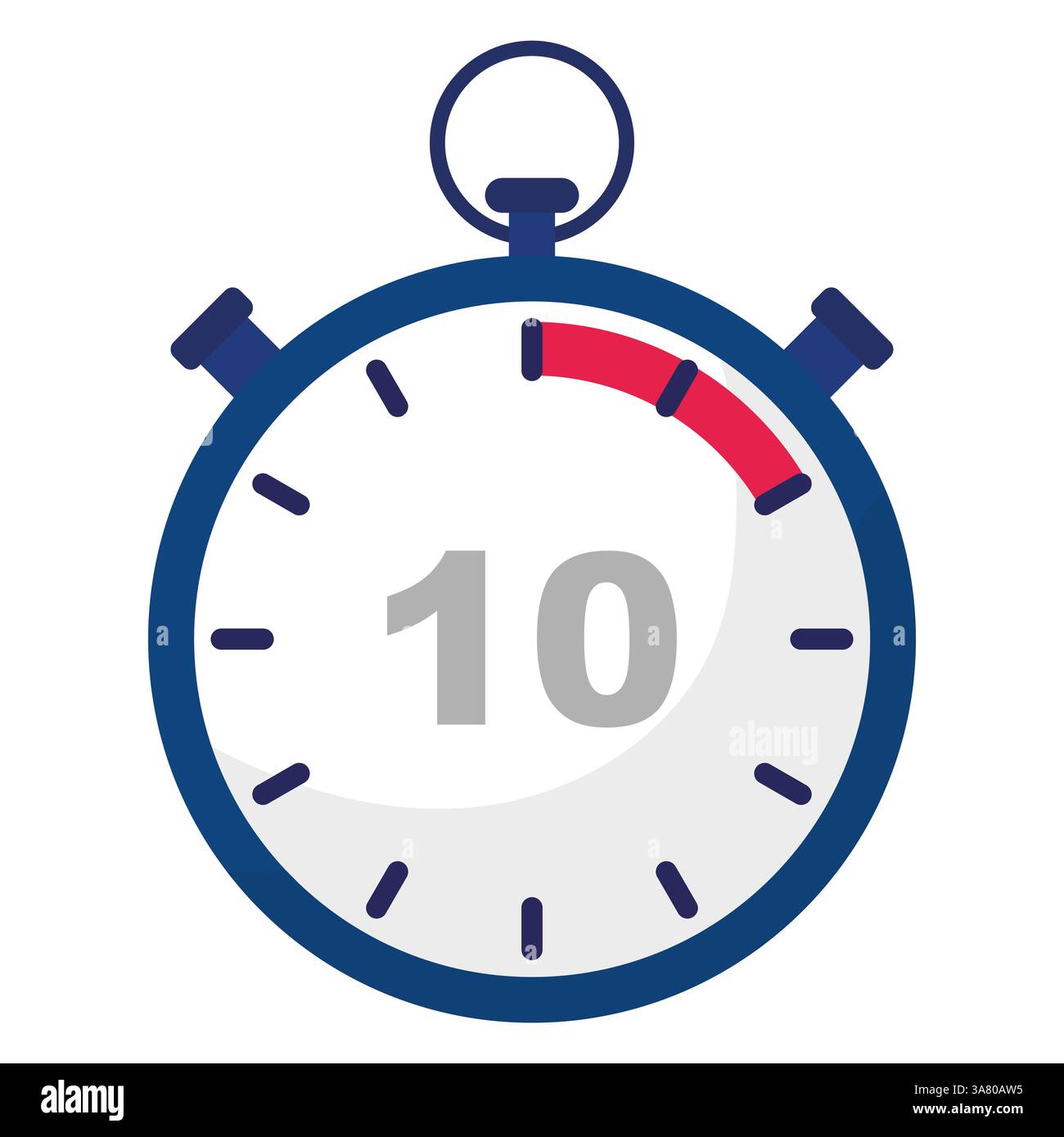 Stopwatch countdown icon. Number ten focus. Quick timer display. Fast ...