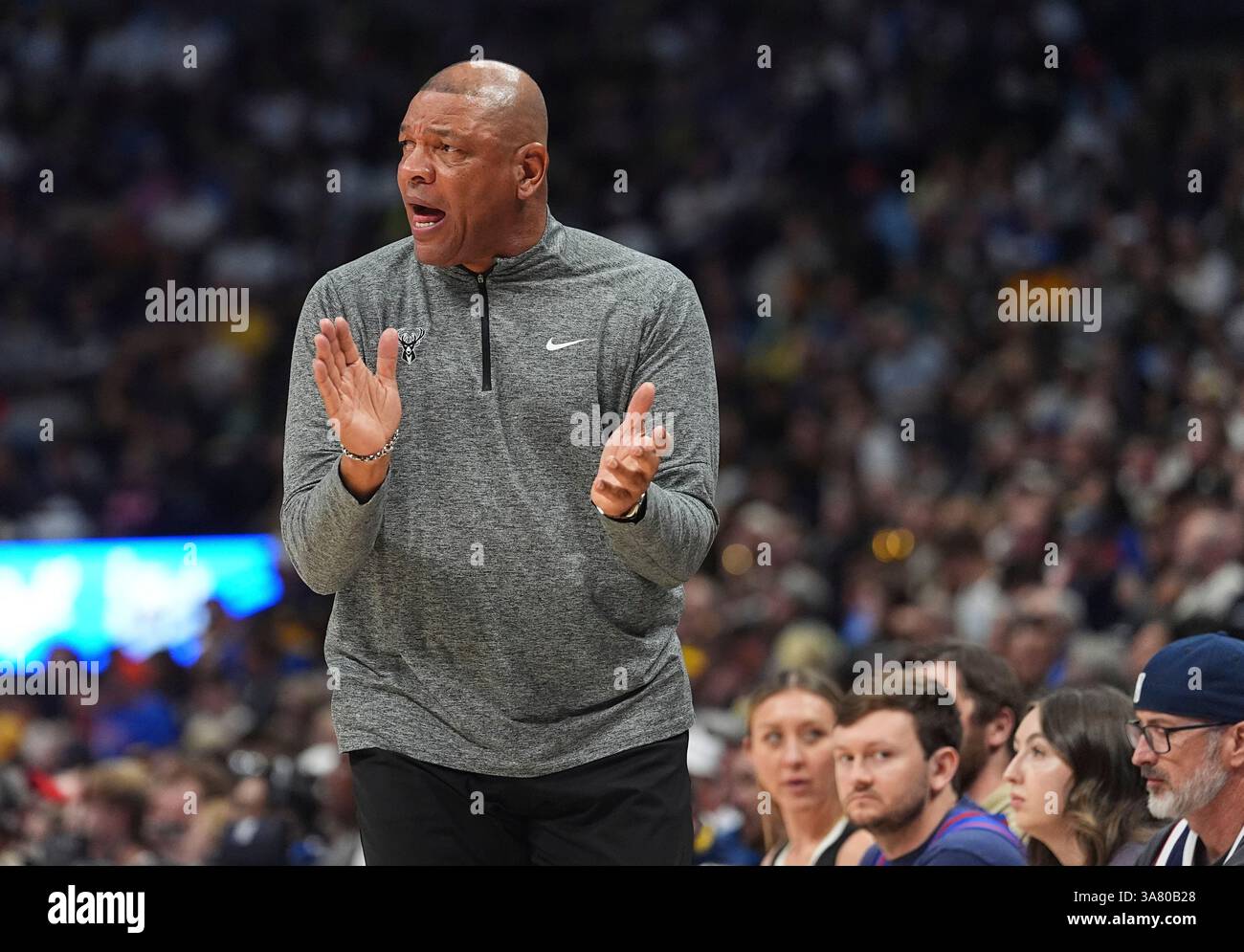 Milwaukee Bucks head coach Doc Rivers () in the first half of an NBA ...