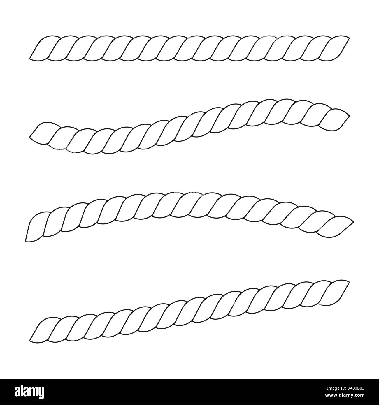 Natural rope on black Stock Vector Images - Alamy