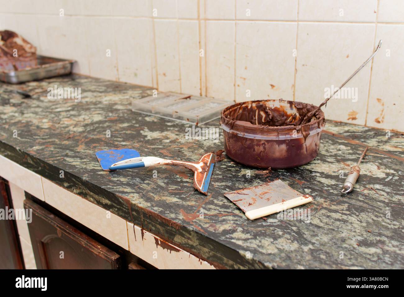 Gear for filling candy moulds with cacao paste in SOPPEXCCA growers ...