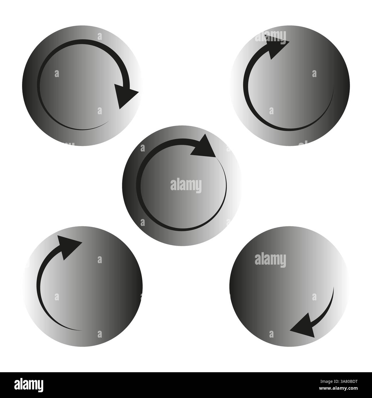 Refresh arrow icons. Black circular symbols. Update cycle concept. Vector reload illustration ...