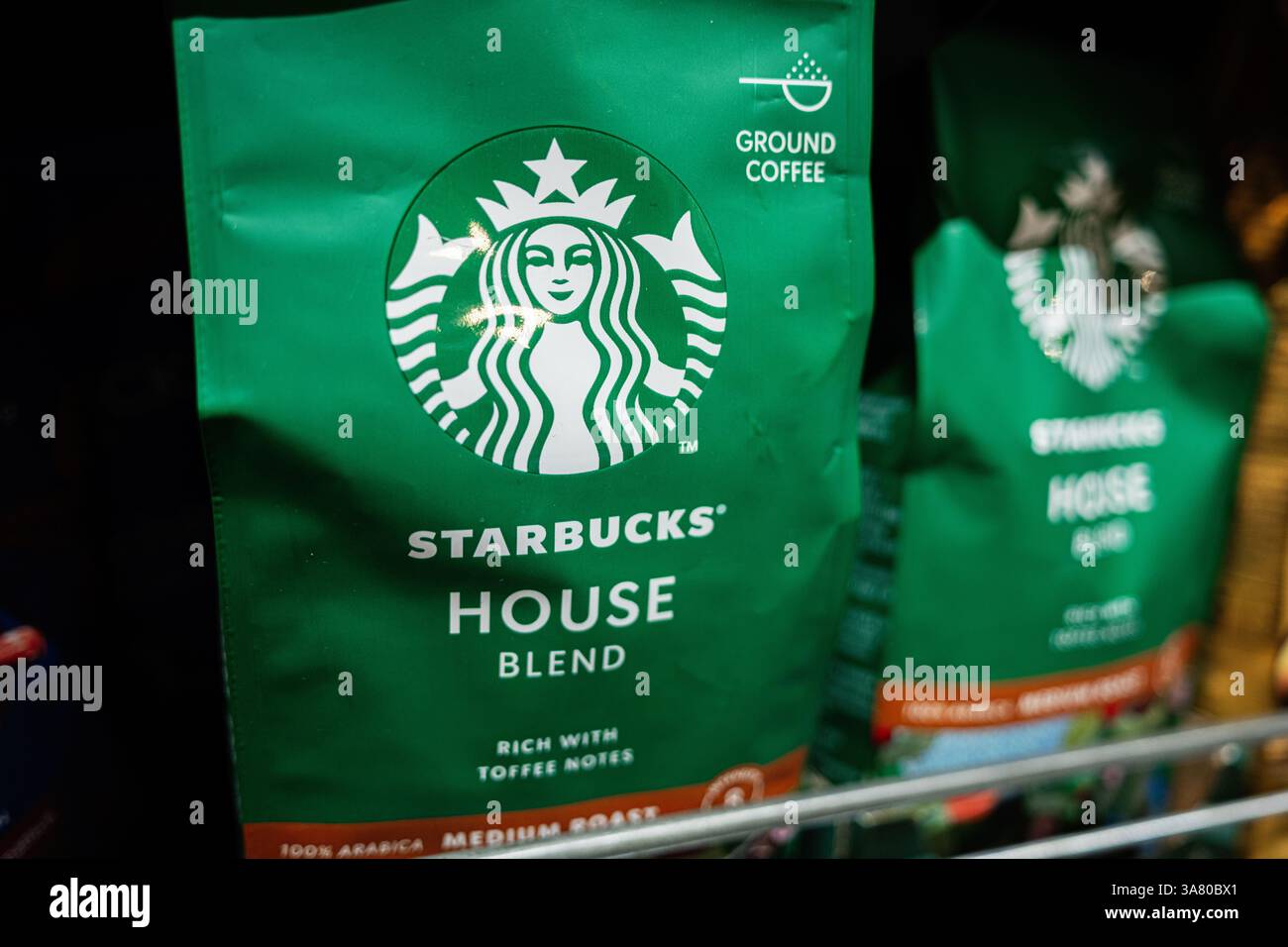 Lviv, Ukraine - March 25, 2025: Ground coffee displayed highlighting ...