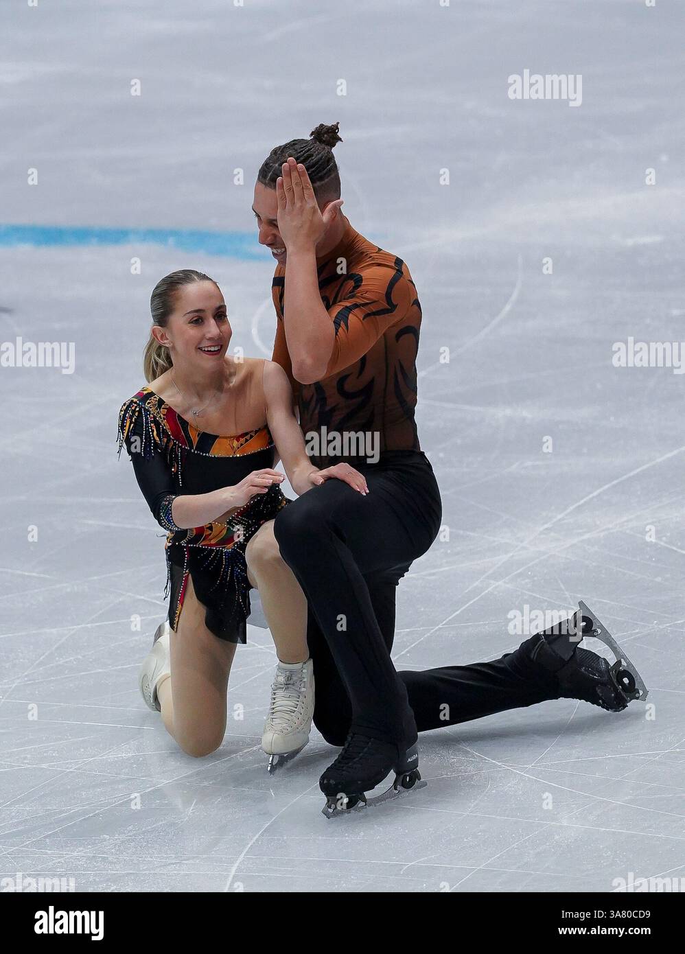 Boston, United States. 27th Mar, 2025. Oxana Vouillamoz and Tom Bouvart ...