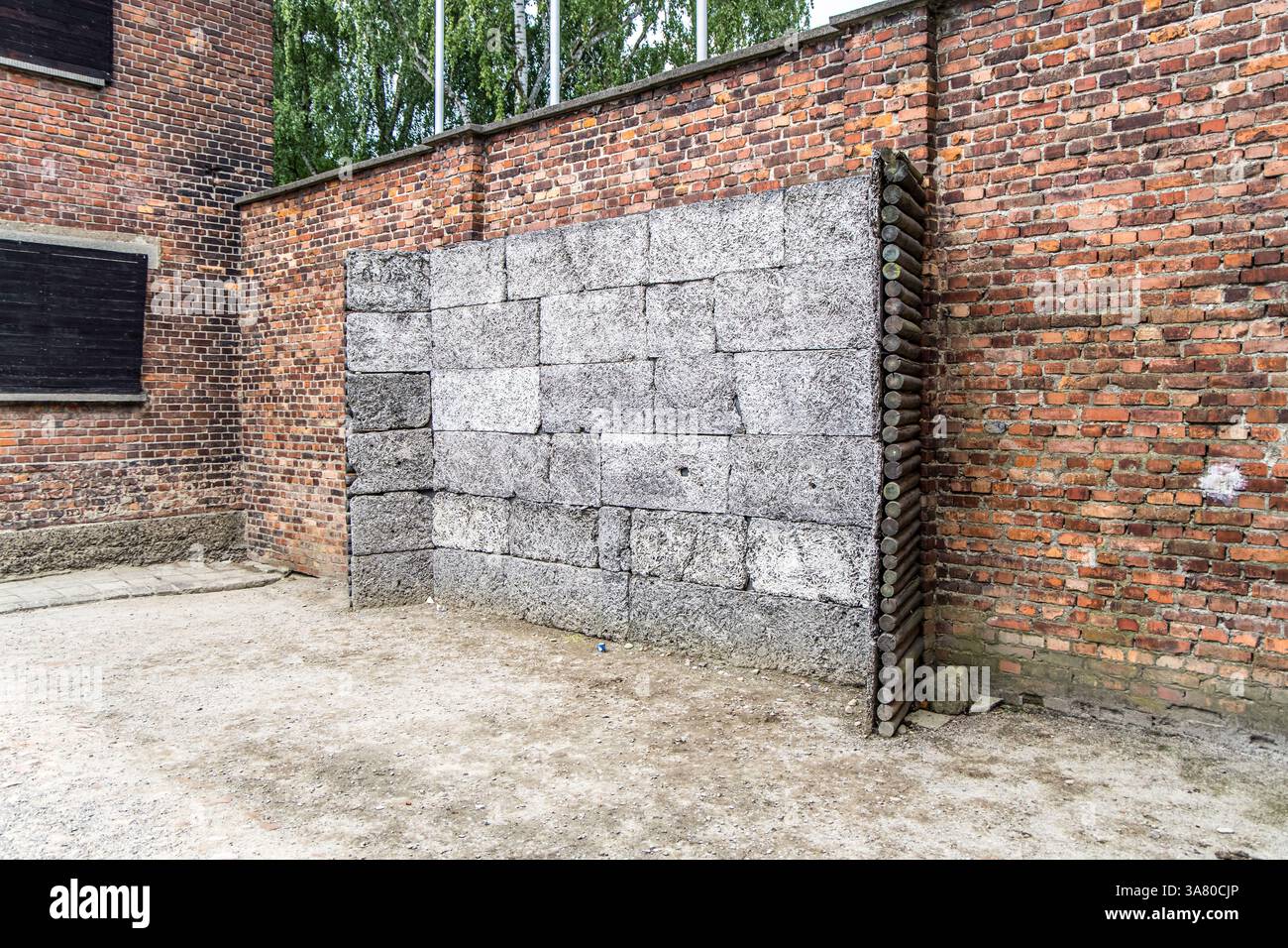 Auschwitz, Poland- July 16, 2023: Execution Wall in Auschwitz ...