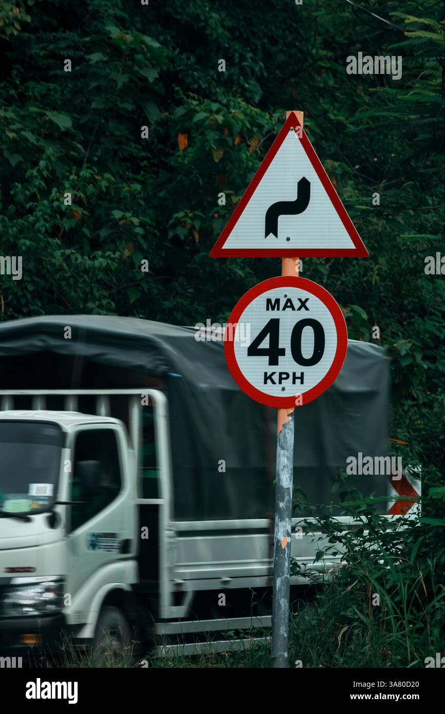 Traffic sign on an international highway Stock Photo - Alamy
