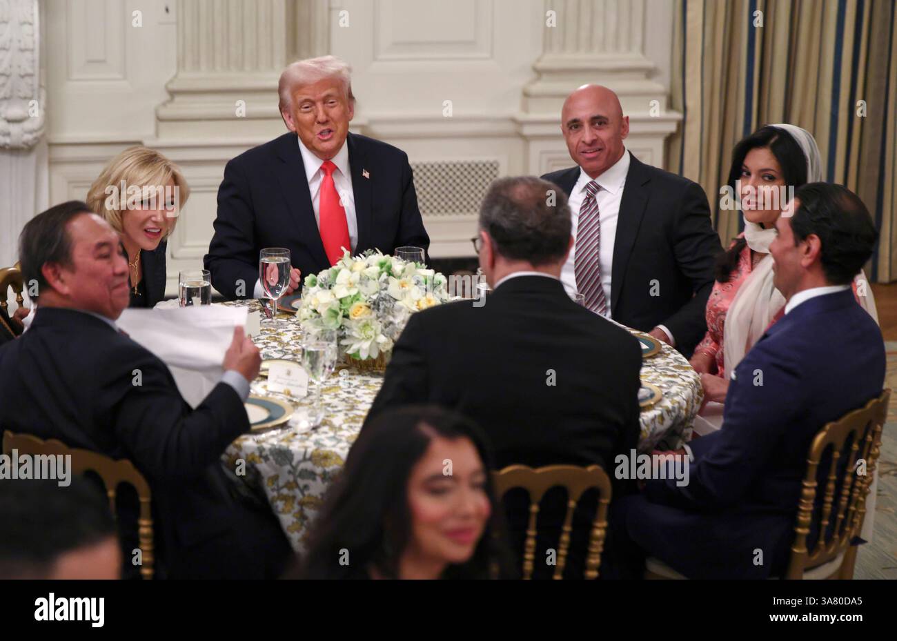 President Donald Trump attends the White House Iftar dinner in the ...