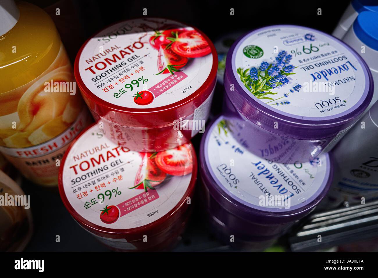 Lviv, Ukraine - March 25, 2025: Various soothing gel products featuring ...