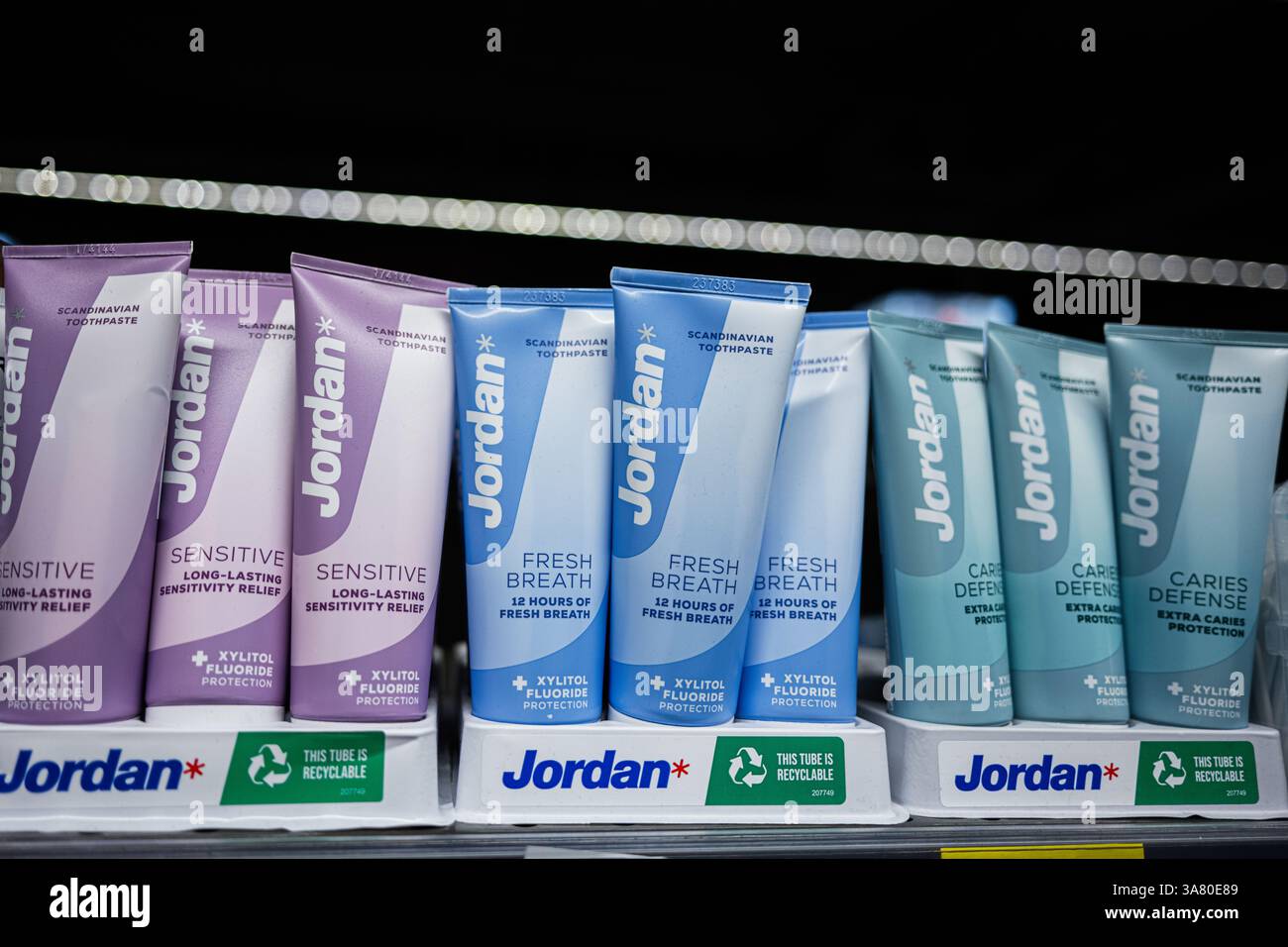 Lviv, Ukraine - March 25, 2025: Collection of Jordan toothpaste ...