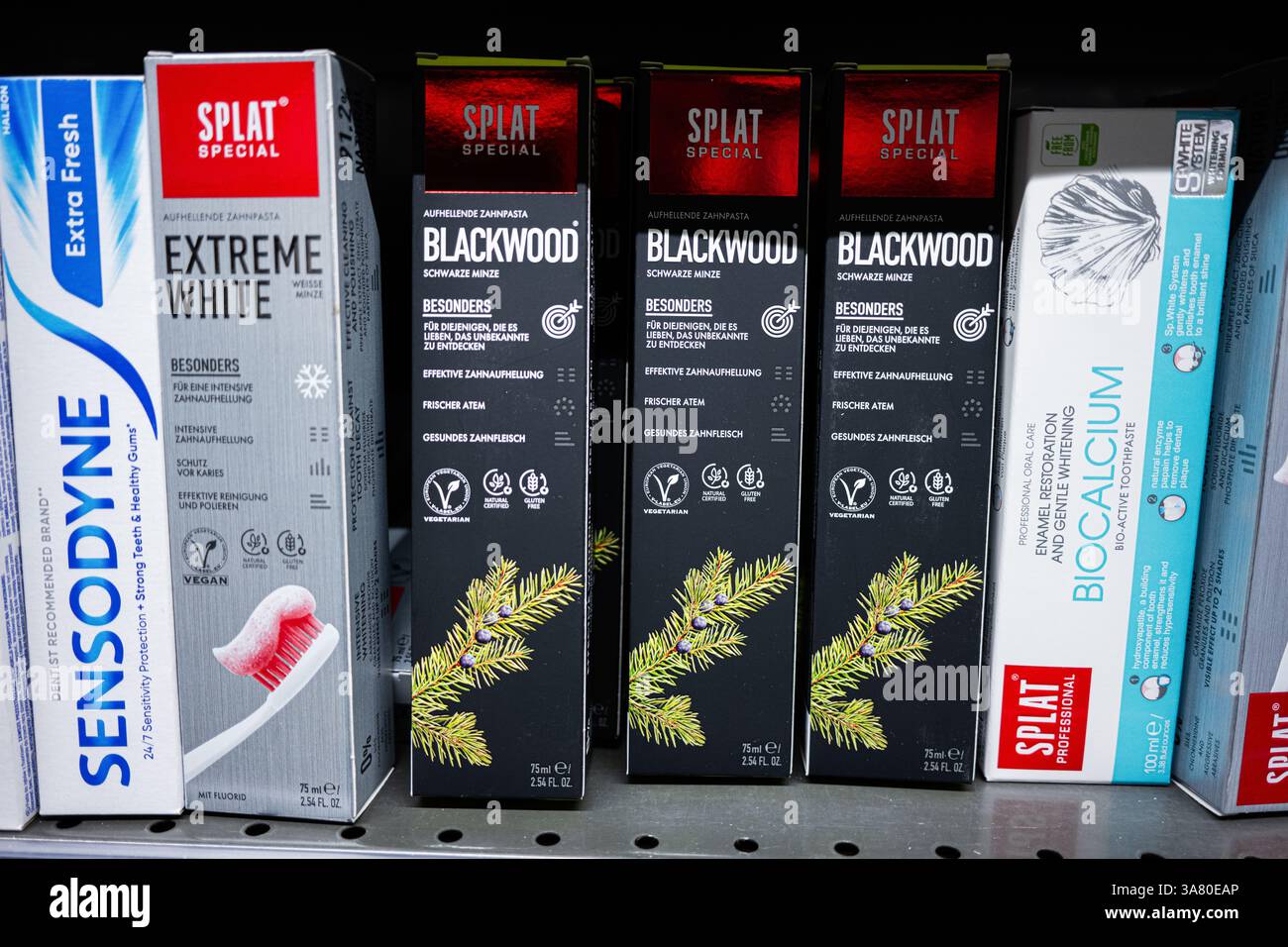 Lviv, Ukraine - March 25, 2025: Splat toothpaste series presented ...