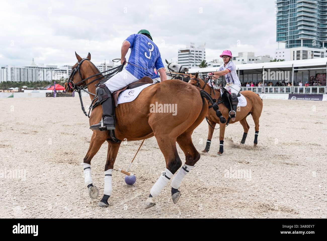 Miami Beach , USA-November 17. 2024: Polo players play at the World ...
