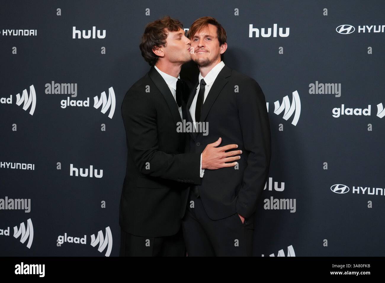 Cooper Koch, left, and Stuart McClave arrive at the 36th annual GLAAD ...