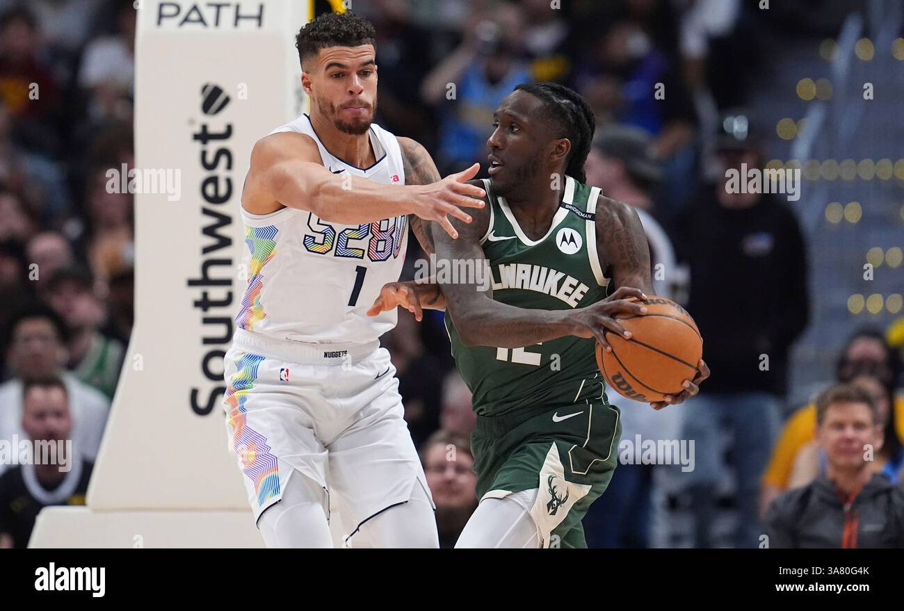 Denver Nuggets forward Michael Porter Jr. (1) and Milwaukee Bucks ...