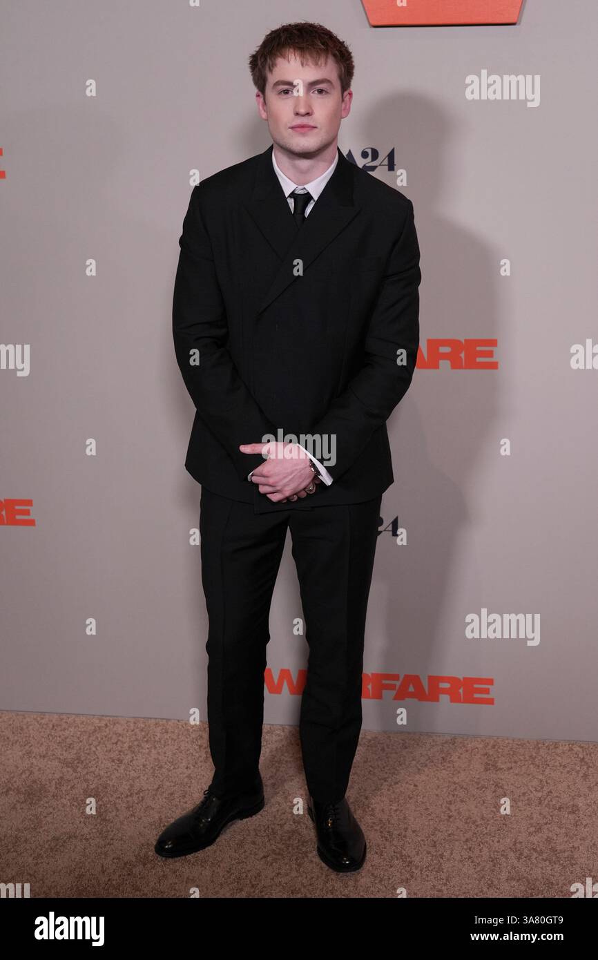 Kit Connor arrives at the premiere of "Warfare" on Thursday, March 27 ...