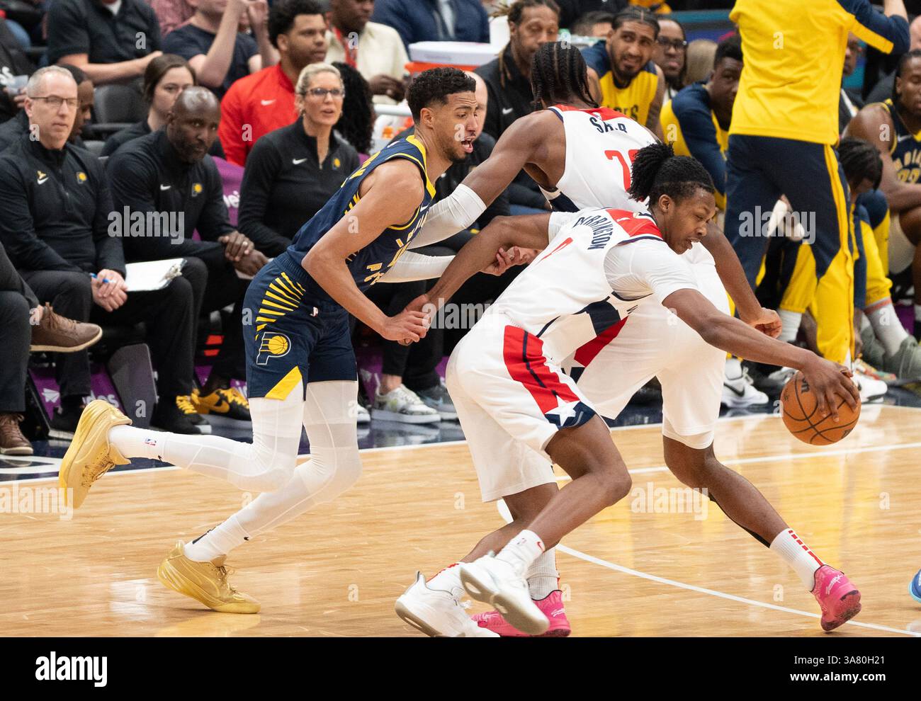 WASHINGTON, DC - MARCH 27: Washington Wizards forward Justin Champagnie ...