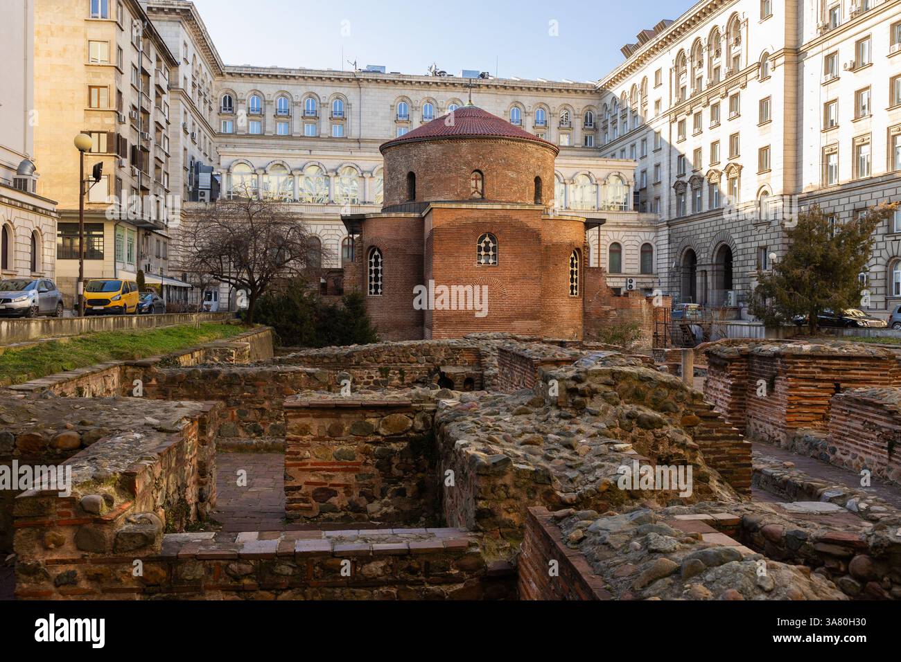 Red brick rotunda of St. George, Constantine Quarter, Sofia Stock Photo - Alamy
