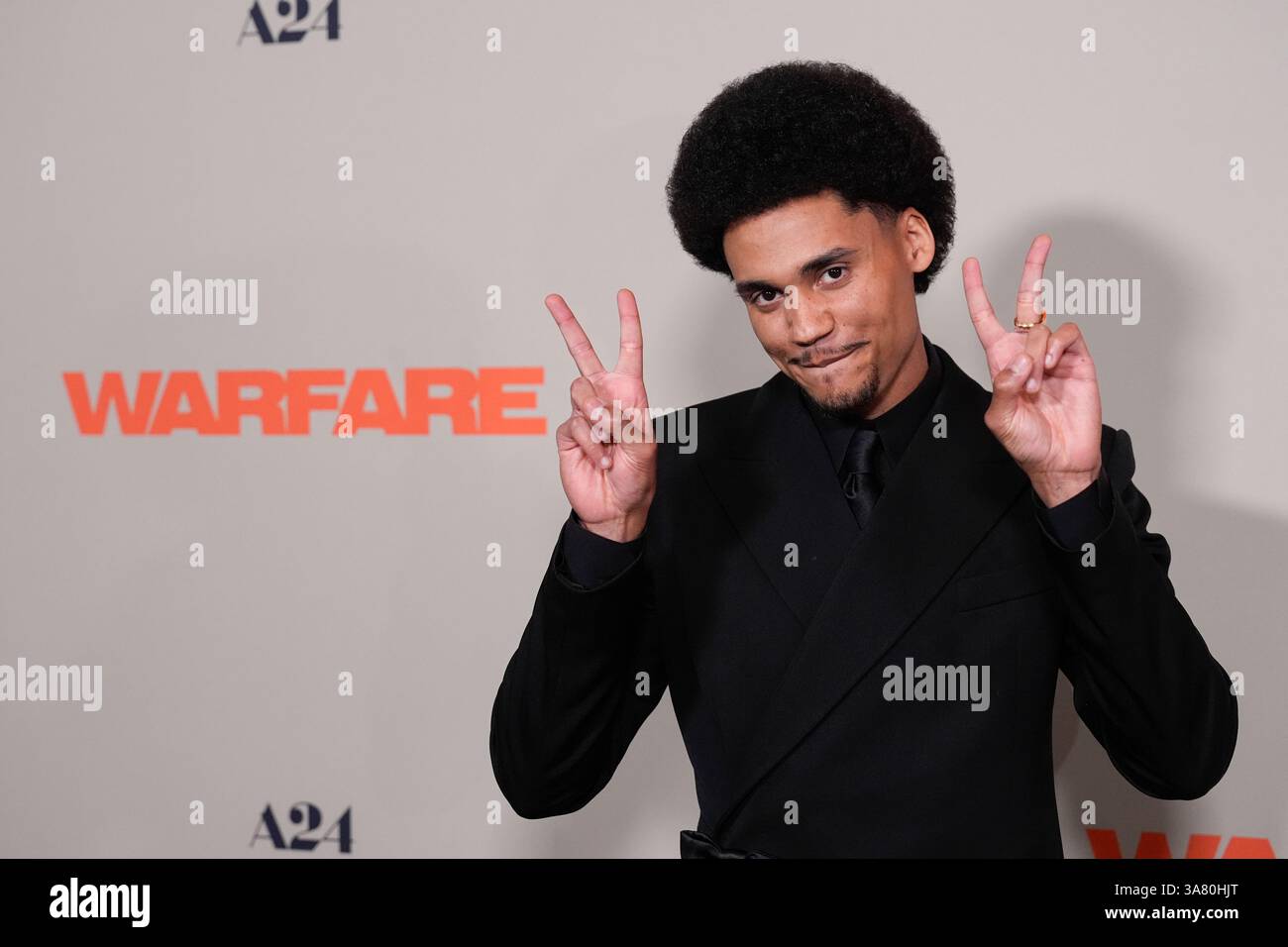 Adain Bradley arrives at the premiere of "Warfare" on Thursday, March ...