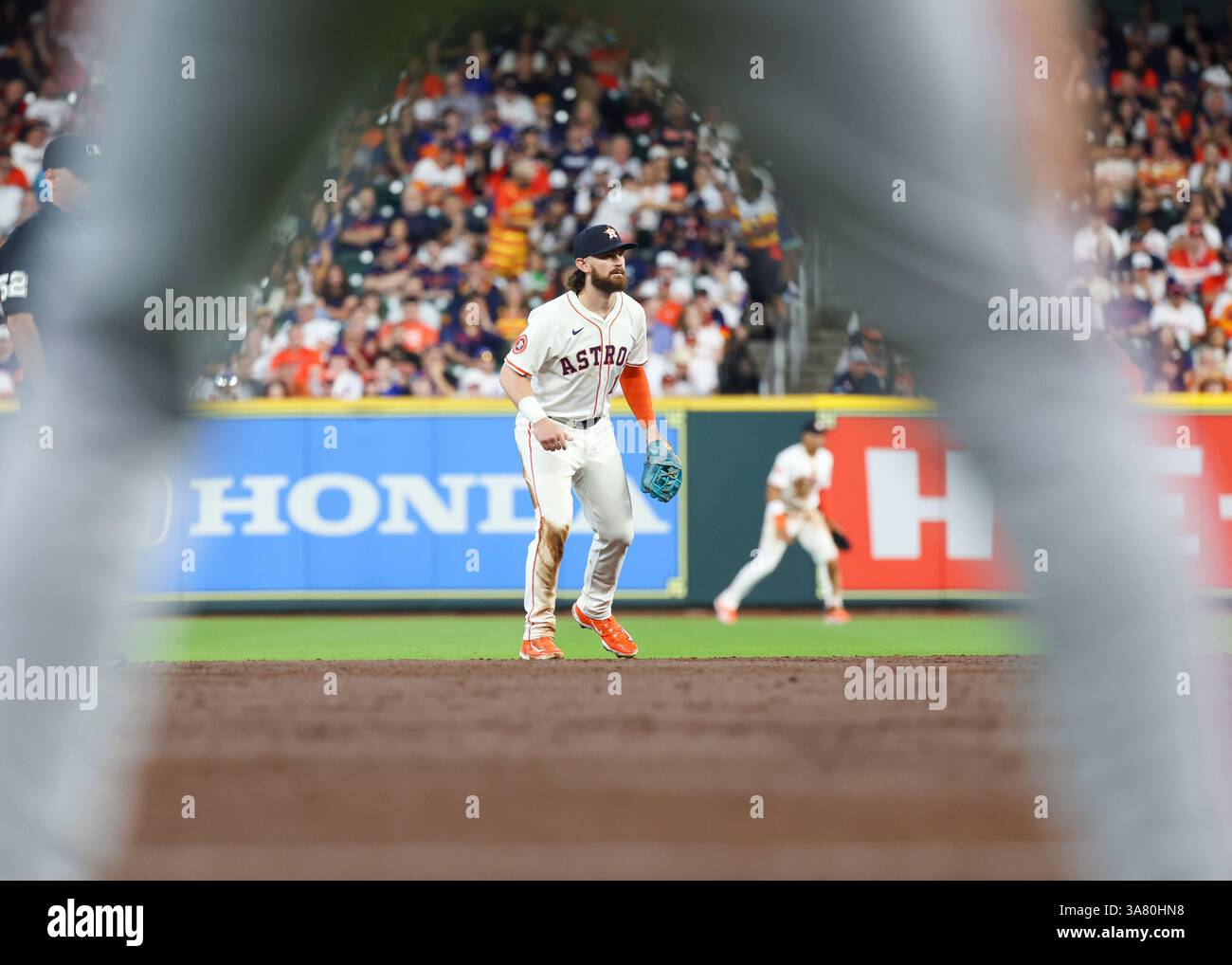 HOUSTON, TX - MARCH 27: Houston Astros second baseman Brendan Rodgers ...