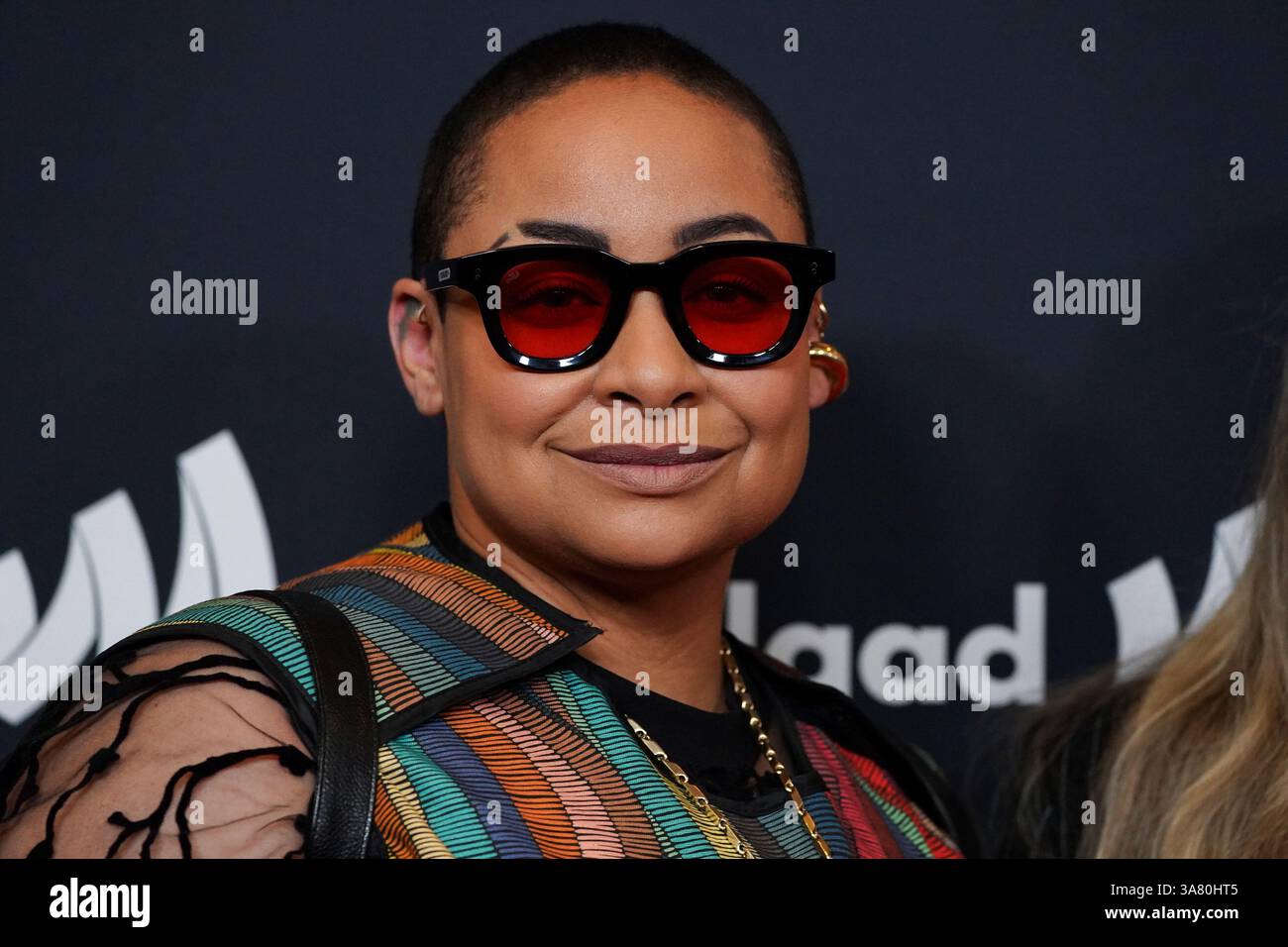 Raven-Symone arrives at the 36th annual GLAAD Media Awards on Thursday ...