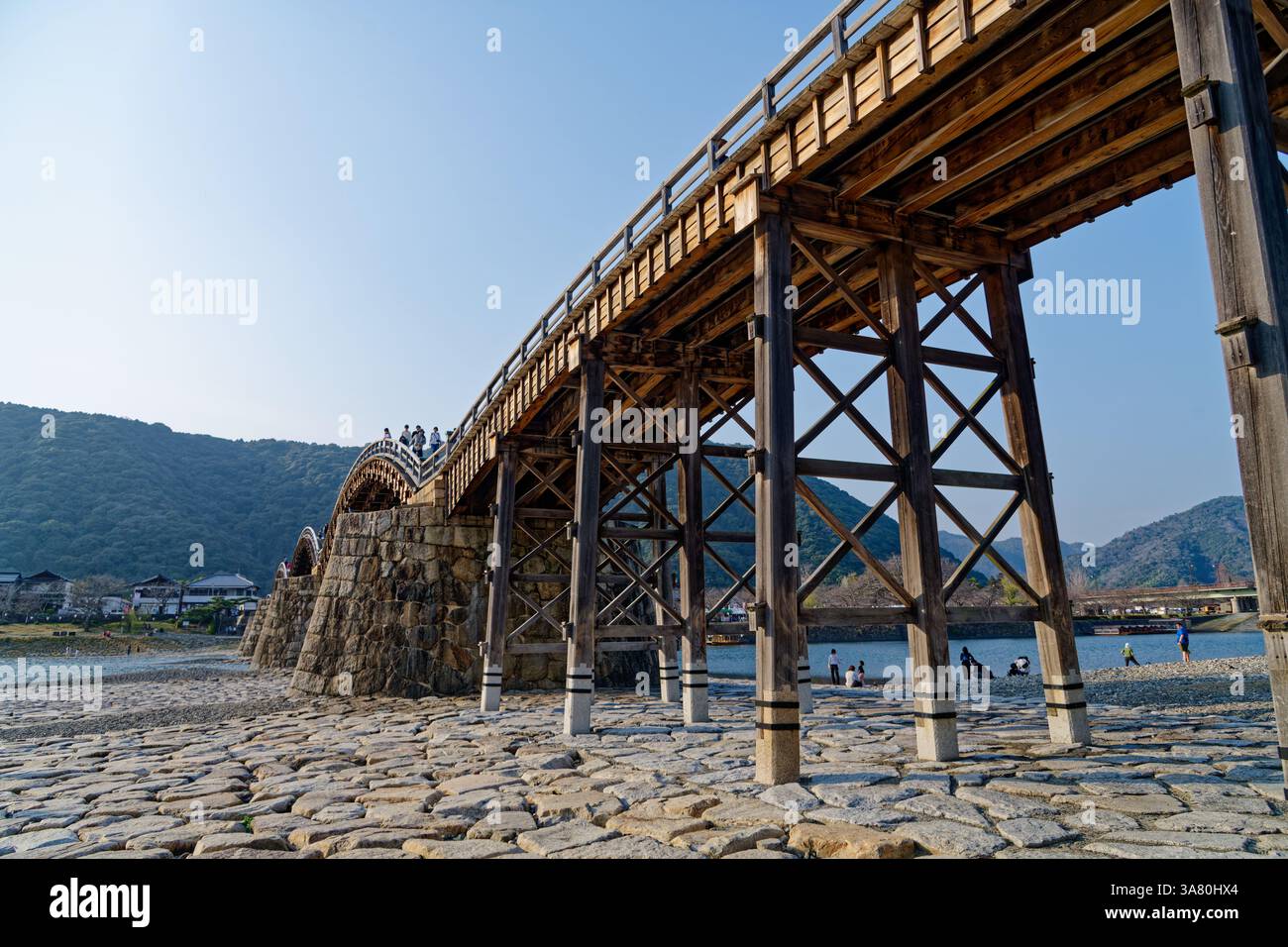 Iwakuni, Japan. march 23, 2025 : view of the Kintai bridge of Iwakuni ...