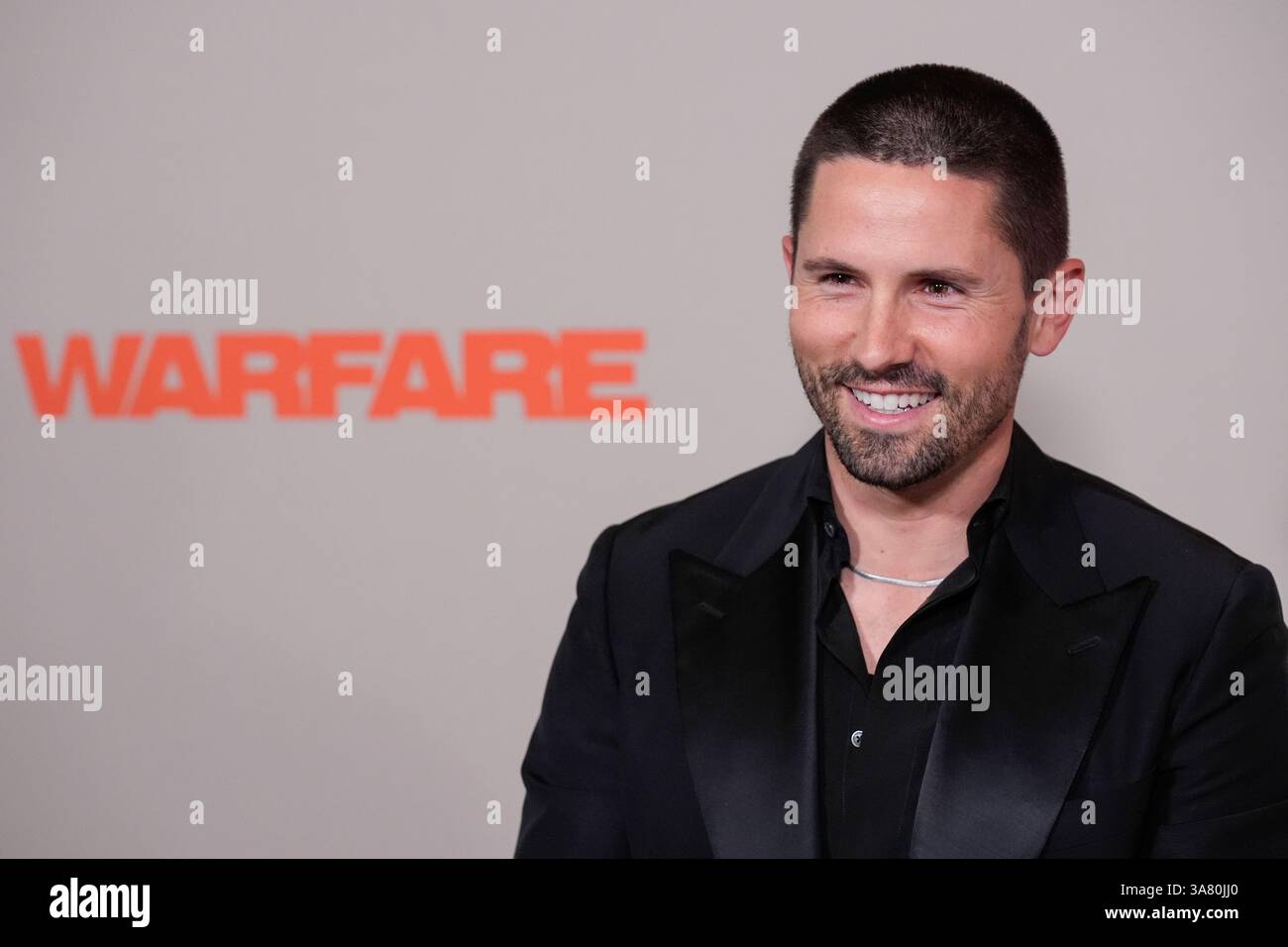 Evan Holtzman arrives at the premiere of "Warfare" on Thursday, March ...