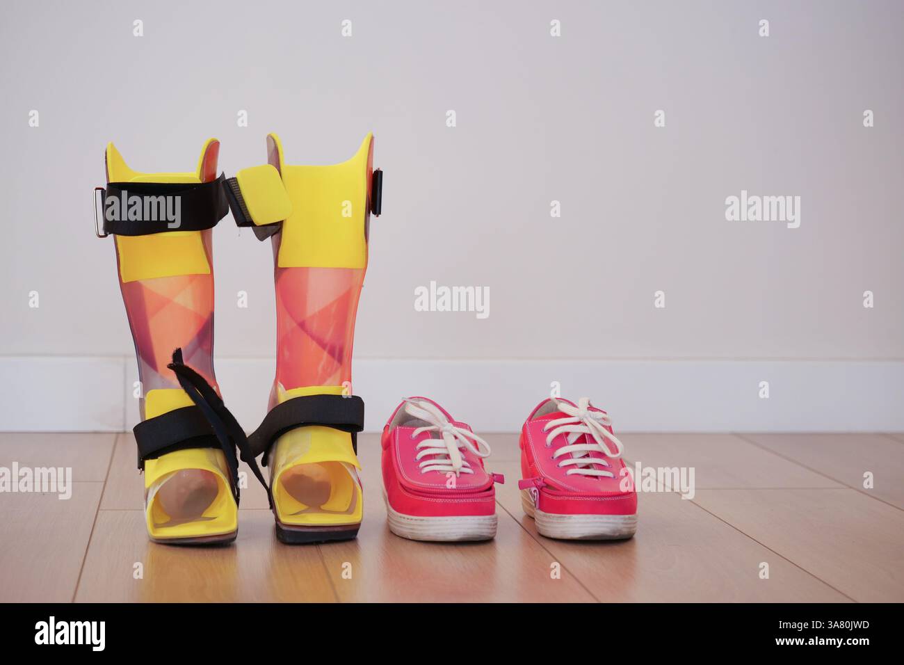 cerebral palsy leg brace on floor Stock Photo - Alamy