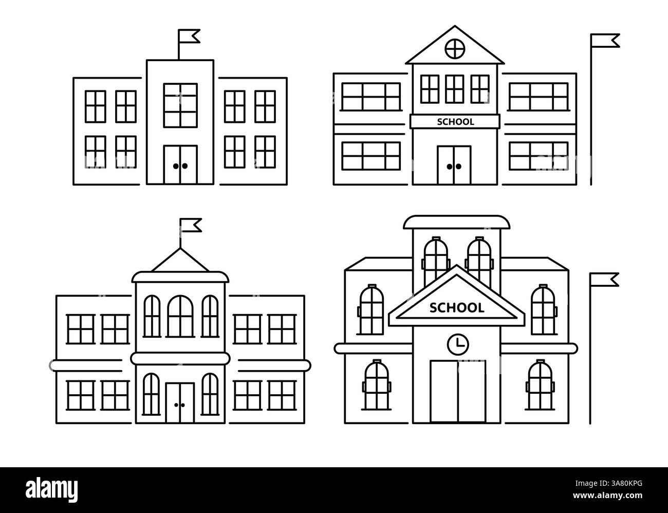 School Clip Art Black And White Blocks