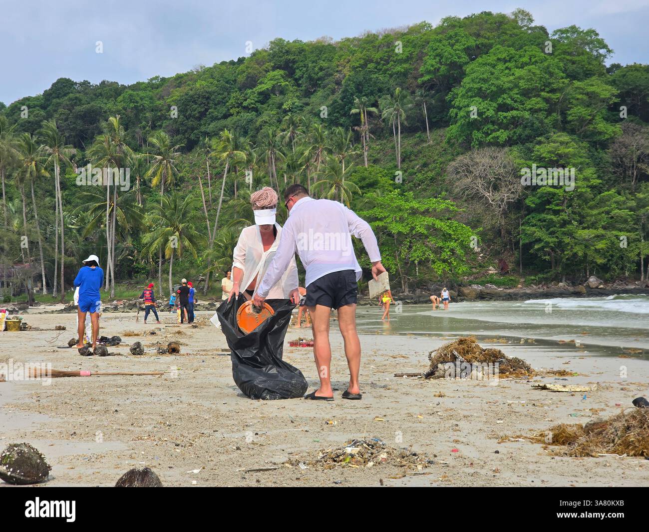 Koh Kood, Thailand, 13 March 2025, Volunteers participate in a beach ...
