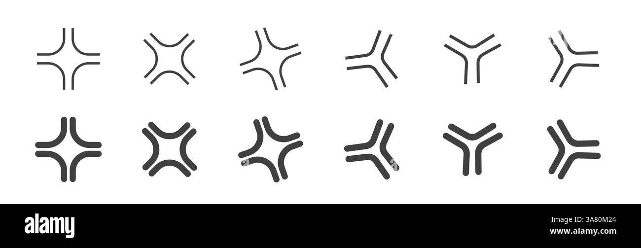 Anime Emotion effect set. Simple anger mark. Hand drawn doodle ...
