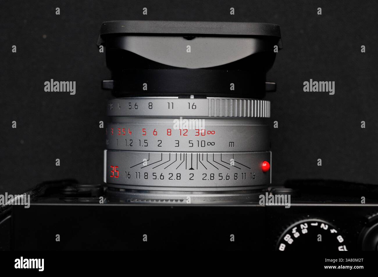 Close-up of a Classic Camera Lens with Detailed Markings Stock Photo ...