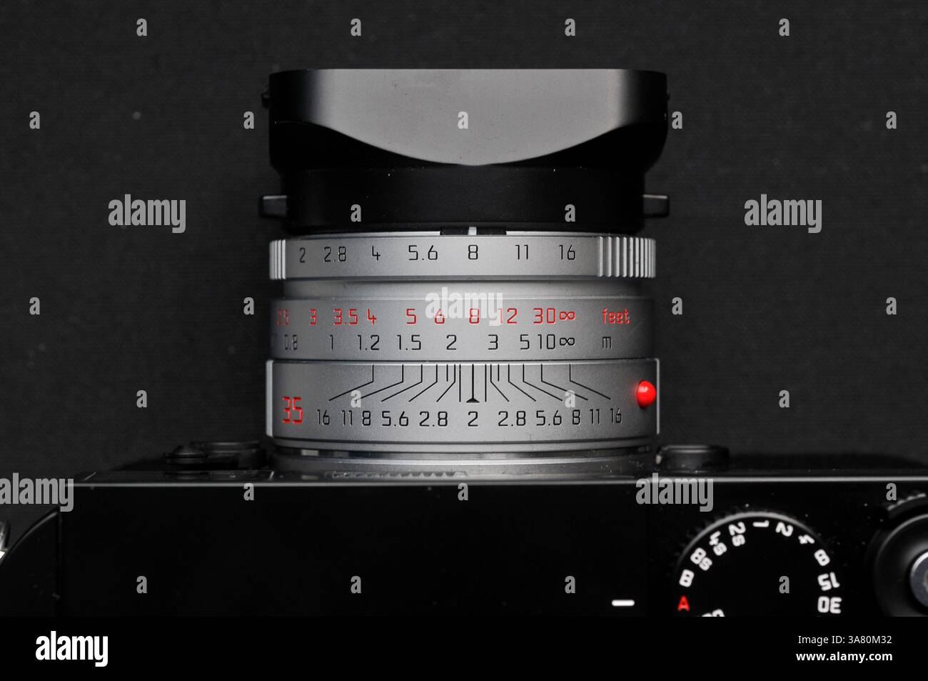 Close-up of a Classic Camera Lens with Detailed Markings Stock Photo ...